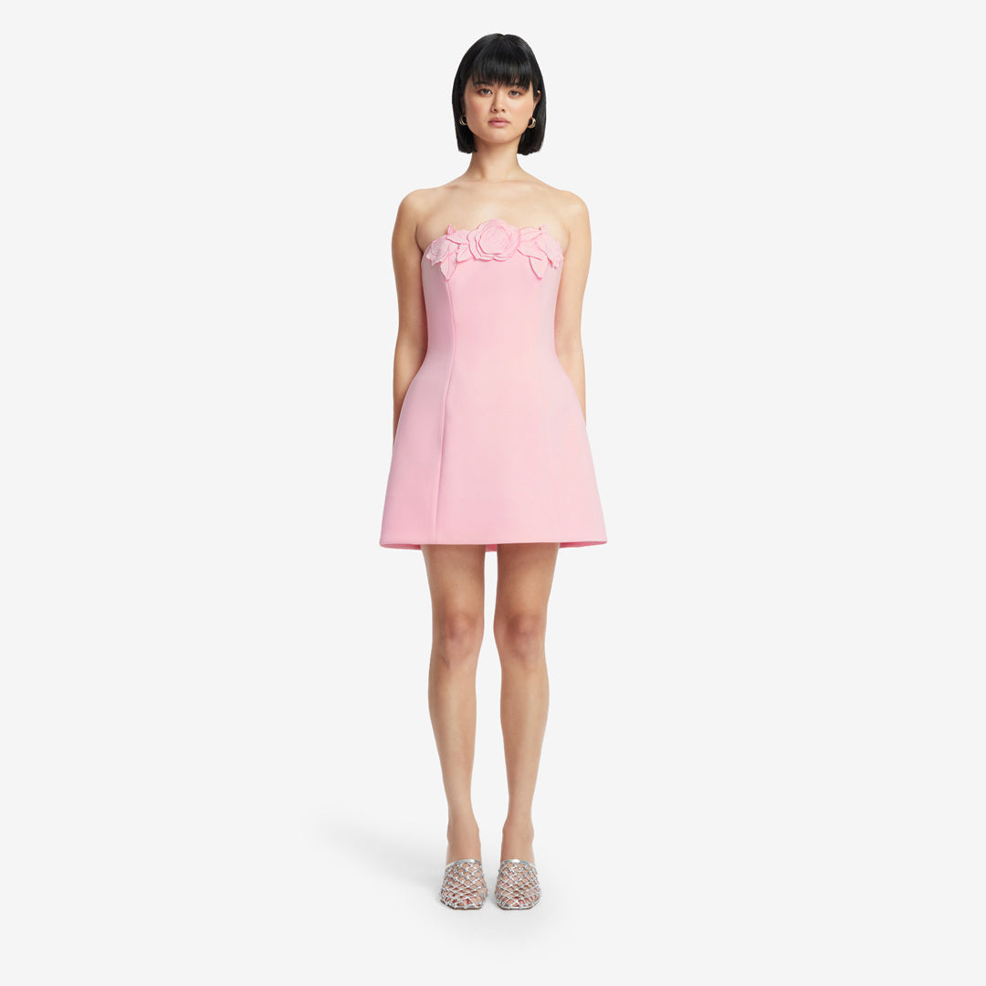 LEO LIN Leo Lin Roselle Appliqué Bustier Mini Dress